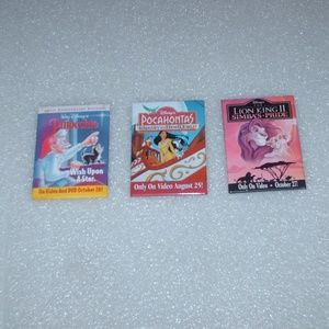 Walt Disney | Accessories | Collection Of 3 Walt Disney Movie Pin Back ...